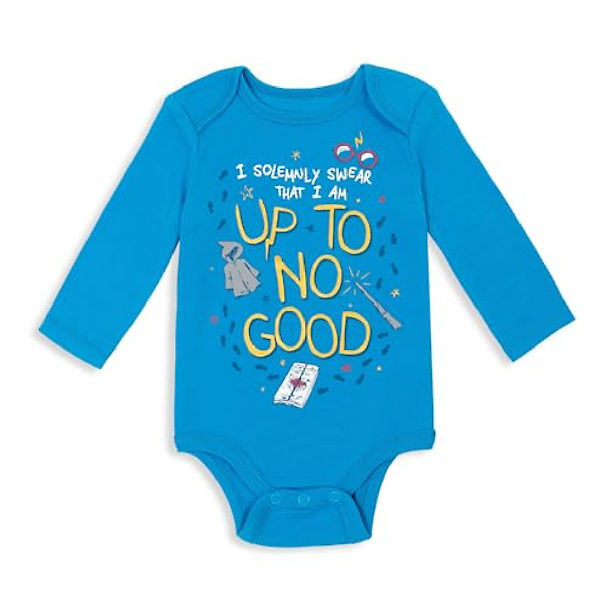 Harry Potter Hogwarts Newborn Baby Boys 5 Pack Long Sleeve Bodysuits Multicolor 6-9 Months