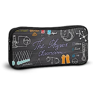 Physics and Science Elements Doodles Pencil Case Pencil Pouch Coin Pouch Cosmetic Bag Office Stationery Organizer
