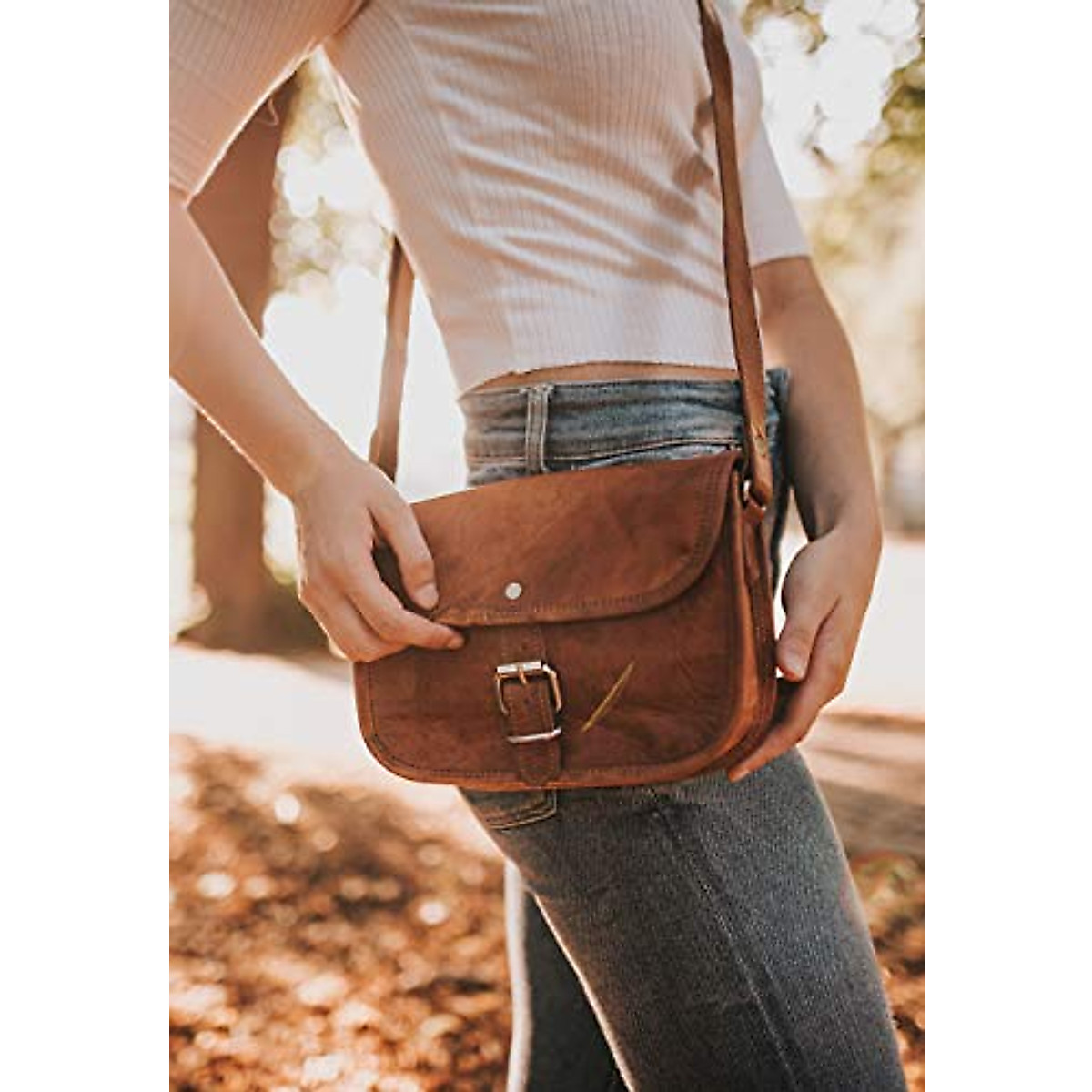 Gusti Shoulder Bag Leather - Mary M. Handbag Purse Crossbody Bag Satchel for Women in Vintage Brown