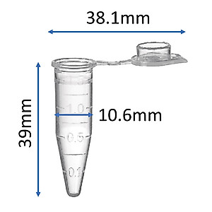 Polypropylene 1.5 ml Micro-centrifuge Tube with Snap Cap, Natural (Pack of 500)