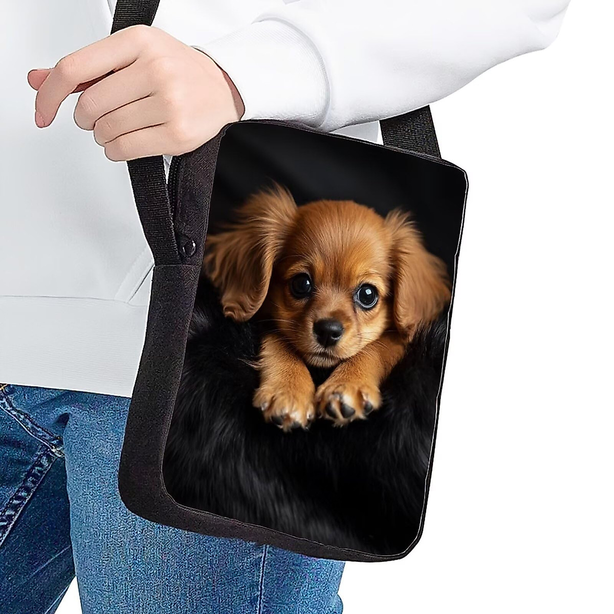 HUGS IDEA Custom Small Crossbody Mini Handbag Shoulder Bags Coin Cell Phone Pouch Purse Wallet Gift