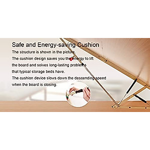 Bangshin Effort Saving and Buffer-Descending Queen Storage Bed, Safety Devices, Cushion Design, Cat Scratch Leather Covered, Reinforced Bottom Plate and 9 cm Rust-Resistant High Feet.
