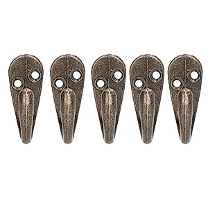 Pssopp 20Pcs Vintage Wall Hooks Bronze Zinc Alloy Hat Wall Mounted Hook Wall Mounted Clothes Hooks for Clothes, Hat, Scarf, Bag, Towel, Key, Cup