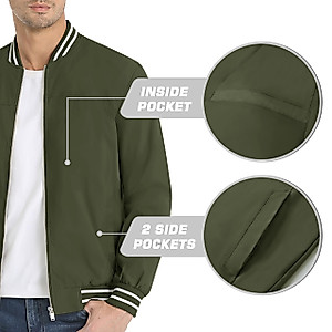 MAGNIVIT Lightweight Jackets for Men Black Jackets Bomber Jackets Men Baseball Jacket Mens Windbreaker Flight Jackets