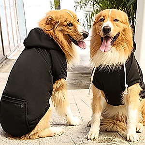 Winter Clothes for Dogs Female Pet Autumn and Winter Fleece Zipper Pocket Sweatshirt Black Cats Hoodies Cute Warm Pet Clothes Winter Dog Clothes for Small Dogs