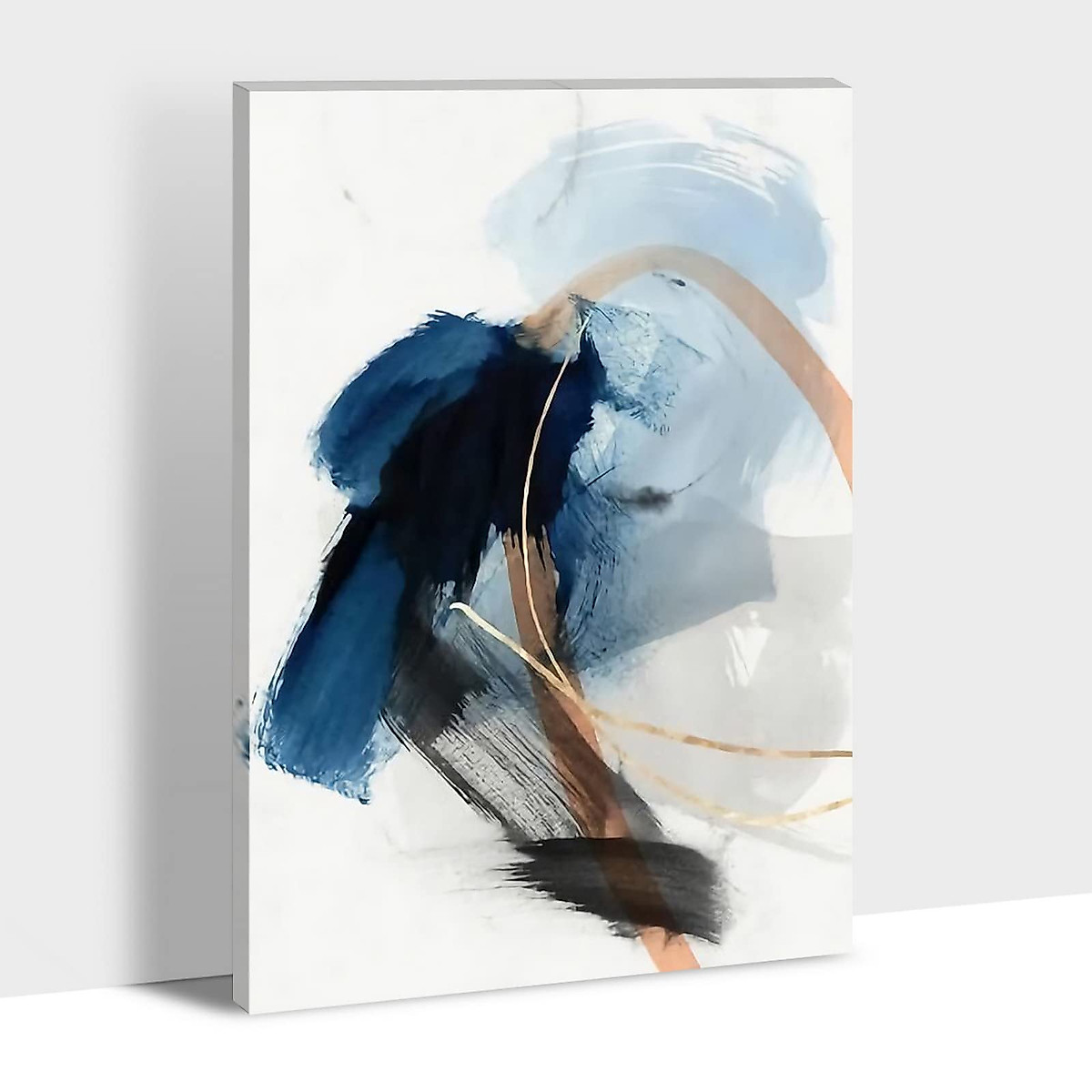 Looife Abstract Canvas Wall Art, 12x16 Inch Modern Blue and Yellow Abstract Graffiti Lines Art Painting Prints, Artwork Wall Decor for Living Room Office and Bedroom