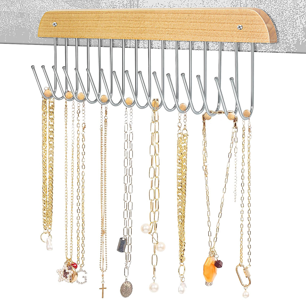 Jewelry Holder Organizer Wall Mount Necklace Holder Necklace Organizer, Hanging Jewelry Organizer