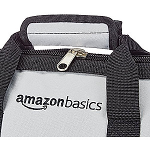 Amazon Basics Durable Wear-Resistant Base, Tool Large Standard Bag with Strap, 16 Inch, Black & Grey
