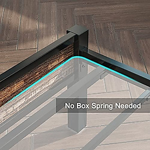 LIKIMIO California King Bed Frames, Easy Assembly, Noise-Free, No Box Spring Needed, Heavy Strong Metal Support Frames, Cal King/Rustic Brown