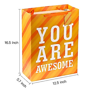 16.5&quot; Gift Bags for Men, Boys, Father&#039;s Day - Extra Large Gift Bags with Greeting Card, Tag, Tissue Paper - 2 Pack