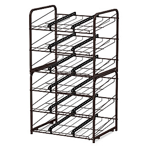 MOOACE 2 Pack Stackable Can Rack Organizer, Storage for 72 Cans, 3 Tier Can Storage Dispenser Rack Holder for Kitchen Cabinet Pantry Countertop, Bronze
