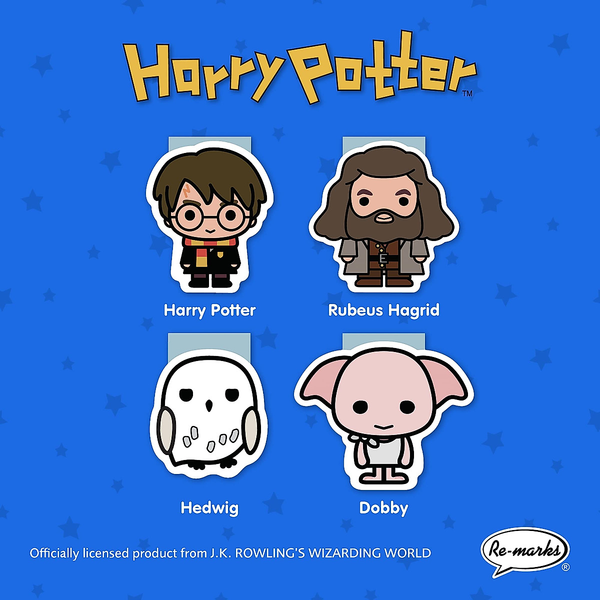 Re-marks Harry Potter Wizards and Hogwarts Magnetic Page Clips, 2 Sets of 4 Page Clips, 8 Clips Total