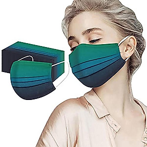 Kecar 50Pcs Adult Disposable Face Mask Print 3 Ply Breathable & Comfortable Anti Dust Face Mouth Filter Tools for Women and Men (#17), 6.88inch x 3.74inch