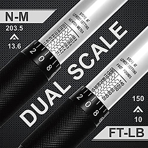 EPAuto 1/2-inch Drive Click Torque Wrench, 10~150 ft./lb., 13.6 ~ 203.5 N/m