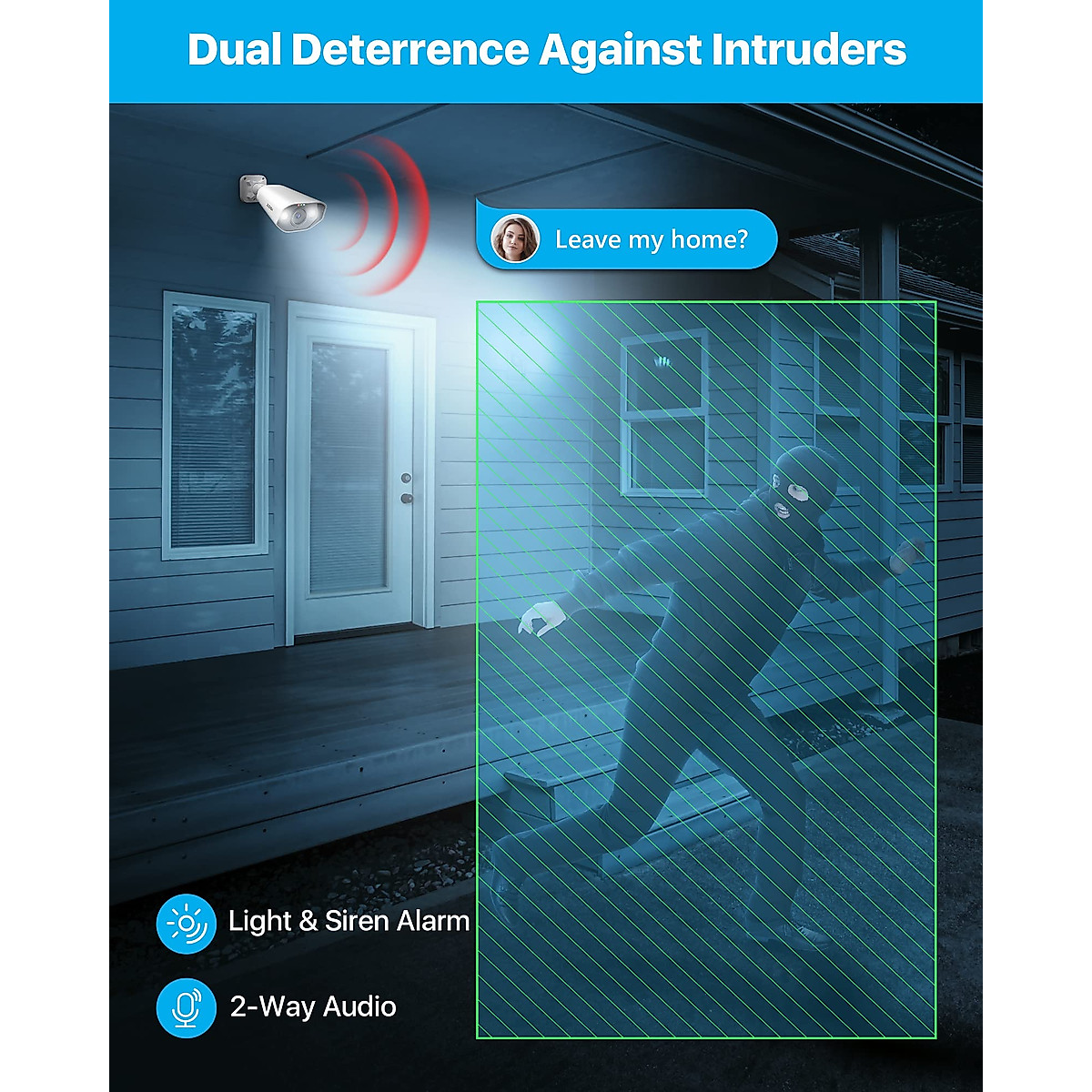 ZOSI 8CH 4K Spotlight Home PoE Security Camera System,8 Ports 16CH 8MP NVR with 2TB HDD,4 x 5MP Outdoor PoE IP Cameras,Person Vehicle Detection,2-Way Audio,Night Vision,Sound Alarm,for 24-7 Recording