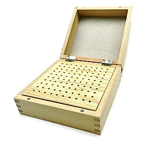 JTS Bur Holder Organizer Box Holds 100 Jewelry Burs Storage 3/32" Jewelers Bench Organizer Deluxe Box with Dual Magnetic Self Lock Lid Cover