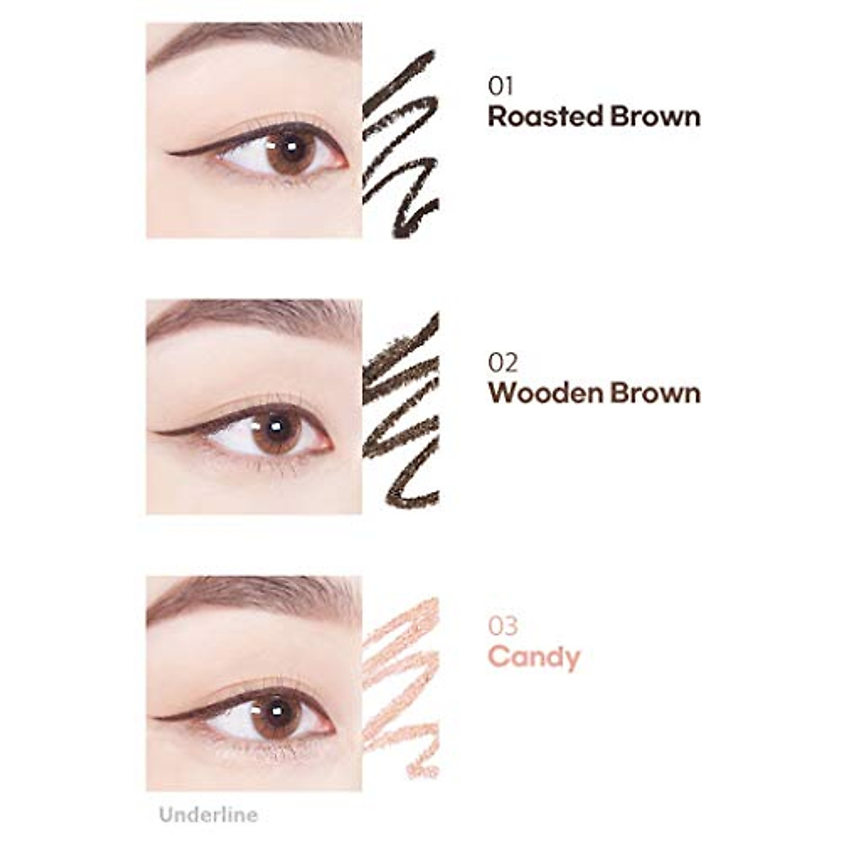 COLORGRAM Artist Formula Cream Liner - 01 Roasted Brown | Best Cream Eyeliner, Ultra Pigmented, Long Lasting, Waterproof & SmudgeProof, Easy to Use, All Day Wear and Daily Makeup, Korean Beauty 0.25g