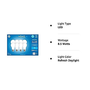 GE Refresh 60-Watt EQ A19 Daylight Dimmable LED Light Bulb (8-Pack)