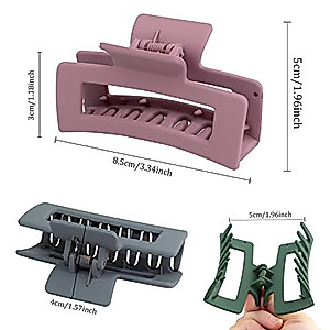 Hair Claw Clips, 6PCS 3.5" Strong Hold Rectangle Claw Hair Clips Bright Color Hair Jaw Clamp Non-Slip Catch Hair Styling Accessories for Women Girls Thin Thick Hair (Multicolor series)