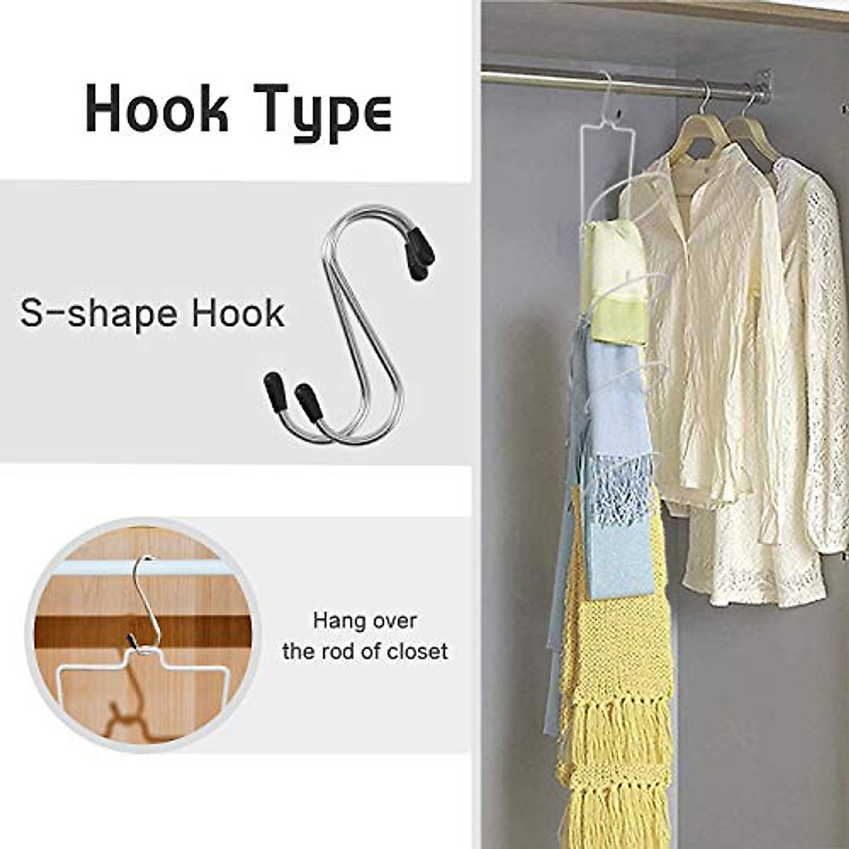 Livememory Hat Rack, Hanging Wigs Rack Baseball Caps Rack Hat Organizer for Door, Wall, Closet, Bathroom,10pcs (White)