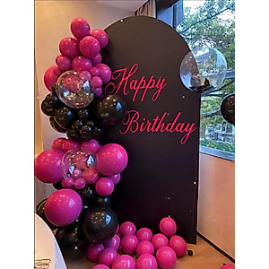 Awenztech 120pcs 5 inch Hot Pink Balloons, small Hot Pink Latex Balloons for Wedding Engagement Bridal Bachelorette Tropical Birthday Party Decorations