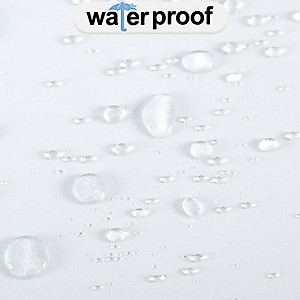 OutdoorLines Waterproof Outdoor Curtains for Patio - Windproof Tab Top Gazebo Curtain Panels - Privacy Sun Blocking Outside Curtain Set for Porch, Pergola and Cabana 54 x 84 inch, White, 2 Panels