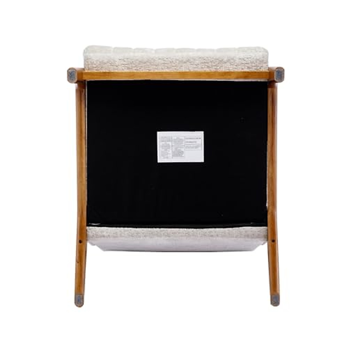 i-POOK Mid-Century Modern Chair, Accent Arm Chair with 3.94" Thick Removable Cushion, Wood Frame Chair for Living Room, Reading Room, Lounge, Beige