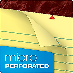 Ampad Gold Fiber Perforated Pad, Size 8-1/2 x 11-3/4 Inches, 20 Pound Paper, Canary Yellow Color, Legal Ruling, 50 Sheets Per Pad, Pack of 4 Pads (20-032R)