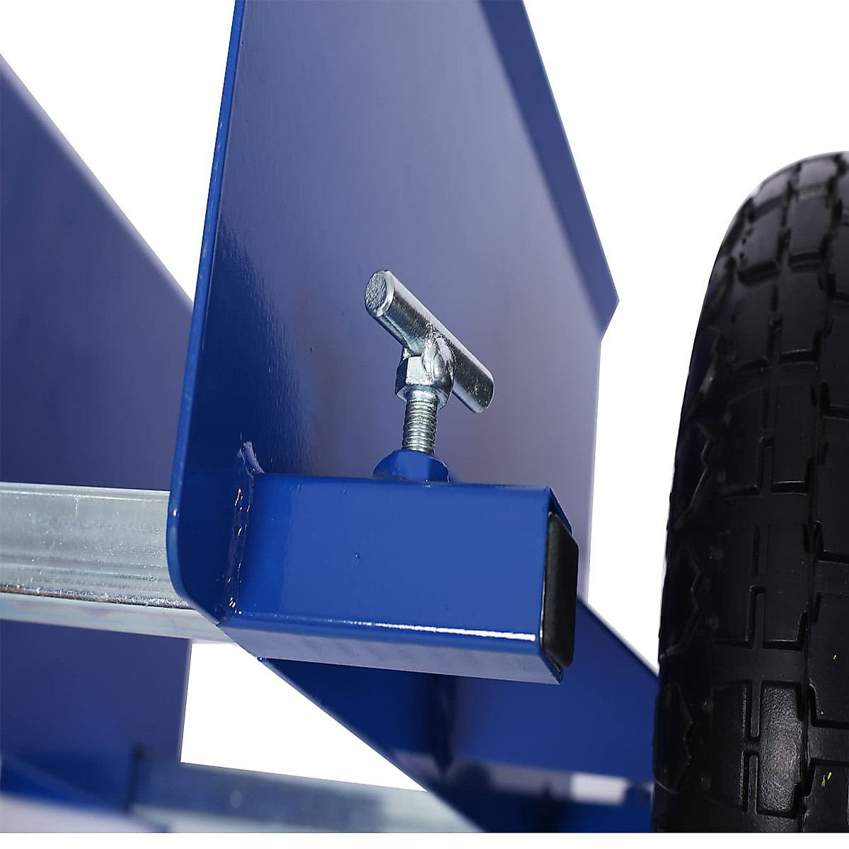 Heavy Duty Panel Dolly, Metal Panel Dolly with 10" Pneumatic Wheels Heavy Duty All Terrain Moving Cart with Adjustable Clamp Grip for Drywall Sheet Heavy Appliance & Material Handling Cart Blue