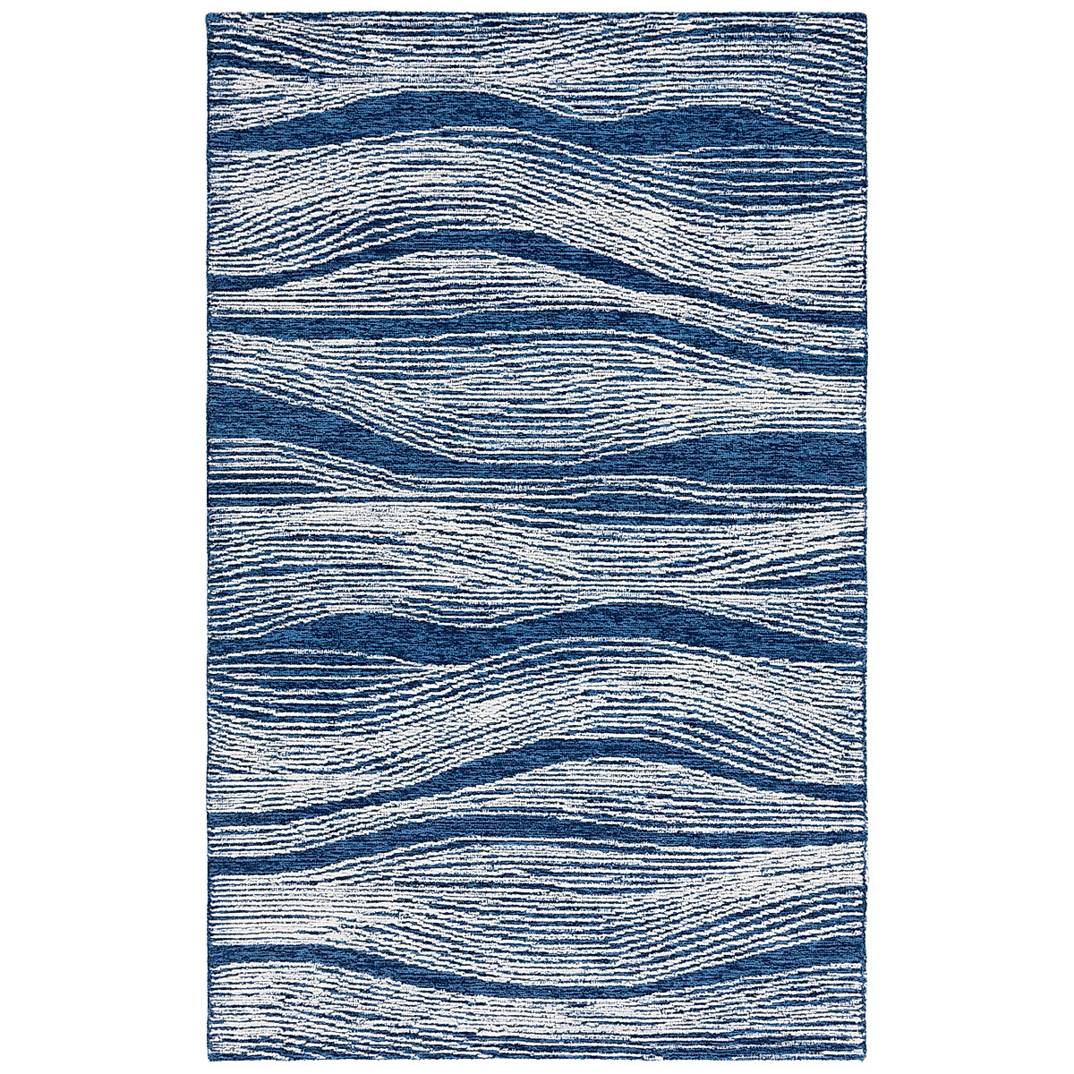 SAFAVIEH Metro Collection Area Rug - 6' x 9', Navy & Ivory, Handmade Wool, Ideal for The Living Room, Dining Room, Bedroom (MET995N-6)