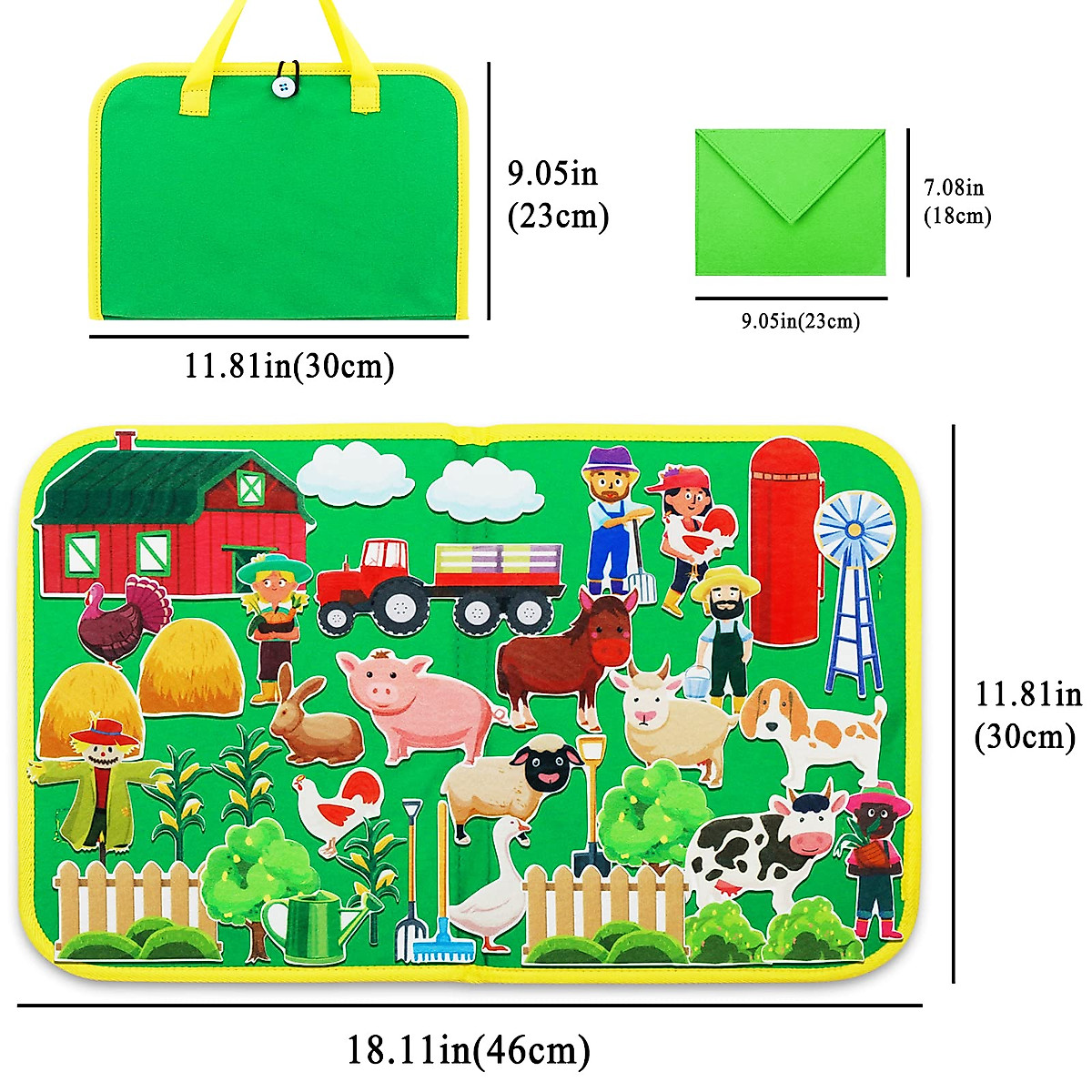Craftstory Travel Felt Board for Toddlers Farm Animals Toys Preschool Learning Activities 37 Pieces Sensory Toys Barnyard Stories for Classroom Arts and Crafts Supplies