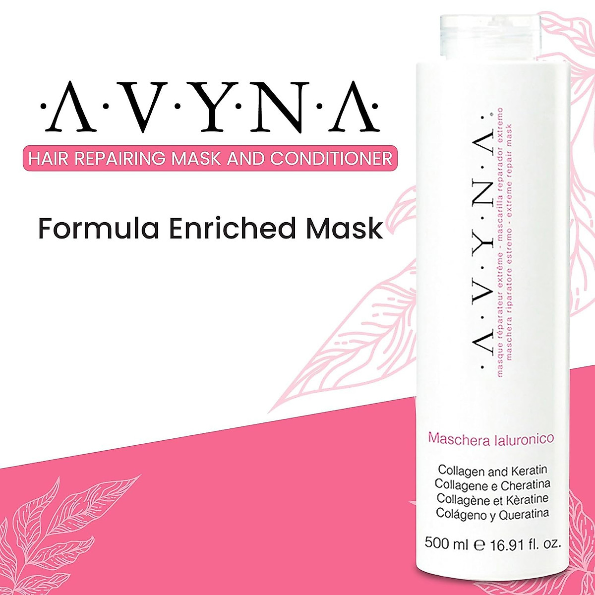 Avyna Maschera Laluronico Intensive Hiar Conditioner, 17 fluid ounces