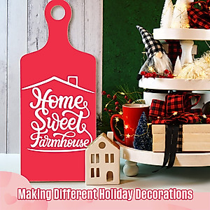 6 Pieces Mini Wooden Cutting Boards with Handle Wooden Paddle Chopping Board Unfinished Wood Boards for Home Kitchen Cooking Decor DIY Craft (Rectangle,11.8 x 5.1 Inch)