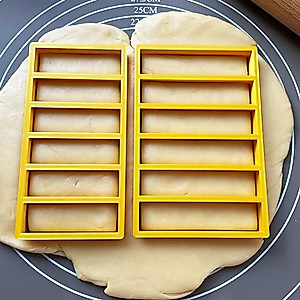 4 x 1 Inch Cookie Stick Cutter, Multi Cutter for 6 pieces, Rectangle-Shaped Dough, Fondant Multicutter (Cookie Sticks (4x1 inch))