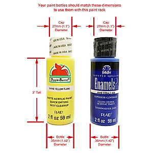 Vertical Paint Rack for 2oz Craft Paints - 36mm Diameter Bottles