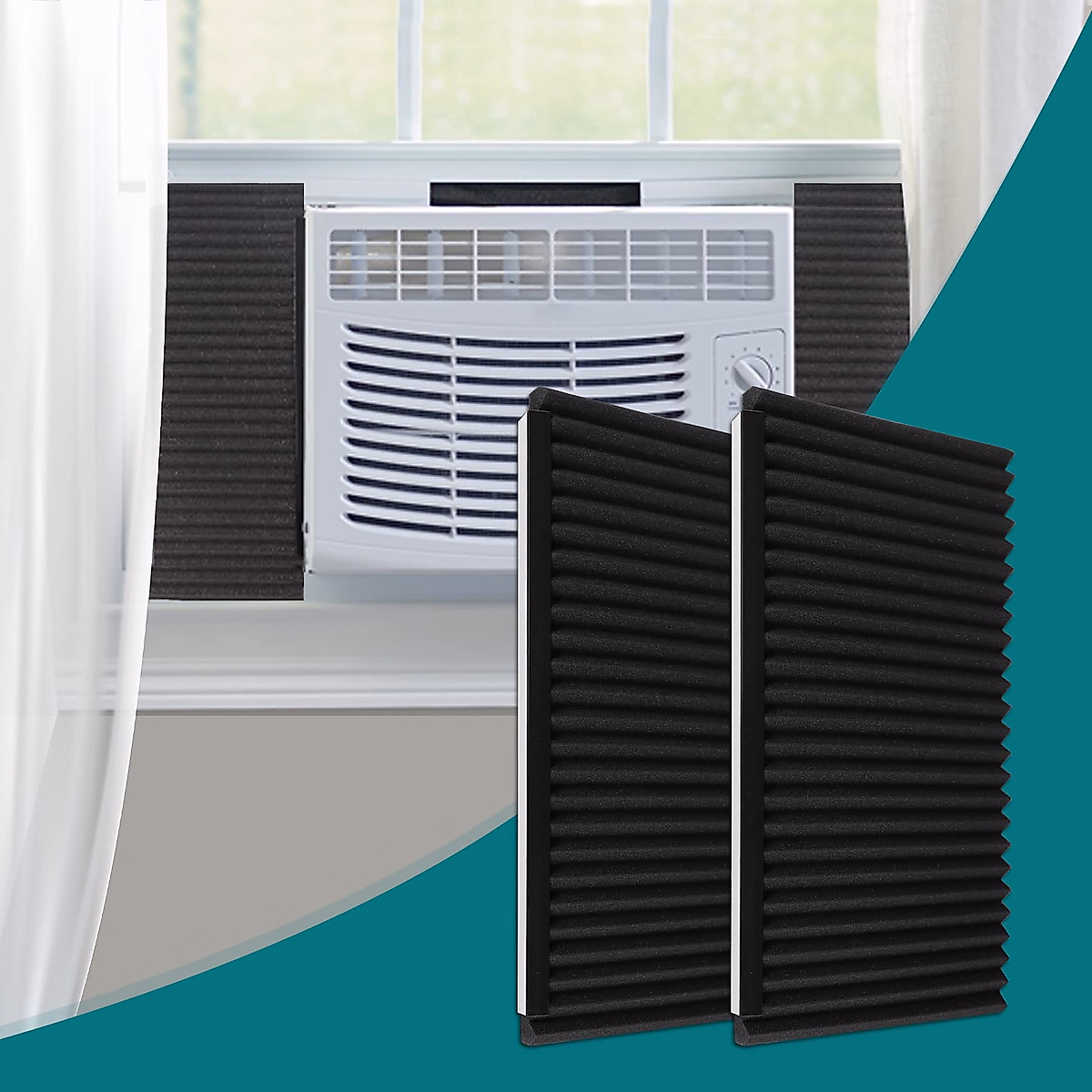 Daisypower Window Air Conditioner Foam Insulating Panels Kits, AC Units Insulation Side Panels, 17 Inch x 9 Inch x 7/8 Inch