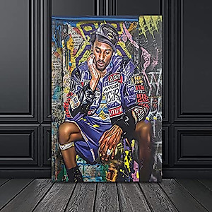 Kobe Bryant Poster Canvas Wall Art Print Mamba Mentality Inspirational , Basketball Player Sports Home Motivational Artwork For Home,Office,Gym Wall Decor 16X24Inch - No Frame