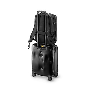 CRASH BAGGAGE Iconic Backpack | Black | 29L | Features a Rigid & Protective Dented Shell to Protect Your Items