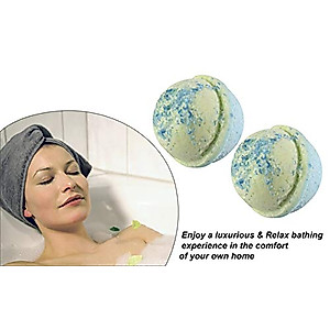 Candles and Cream It's A Beautiful Day Bath Bombs, Invigorating and Luxurious, All-Natural Spa Fizzies for Stress Relief and Aromatherapy-Set of 2