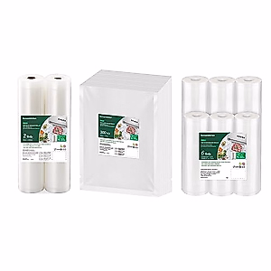 Bonsenkitchen Vacuum Food Sealer Rolls Bags, 2 Packs 8 in x 20 ft Storage Bags, BPA Free, Durable Commercial Customized Size Food Bags for Food Storage and Sous Vide Cooking