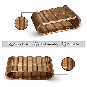 Mercurial Trade Wine Rack Free Standing 8 Bottle Acacia Wine Racks Countertop Cabinet Wine Holder Stand Wine Storage Shelf for Kitchen, Bar, Pantry