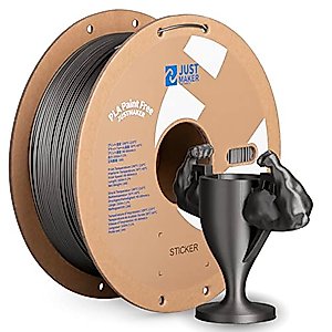 JUSTMAKER PLA Metallic Finish 3D Printer Filament, Metallic Shining Filament Without Paint, Dimensional Accuracy +/-0.03mm, 1.75mm, Upgrade Cardboard Spool,Fit Most FDM Printer, 1 kg, Space Gray