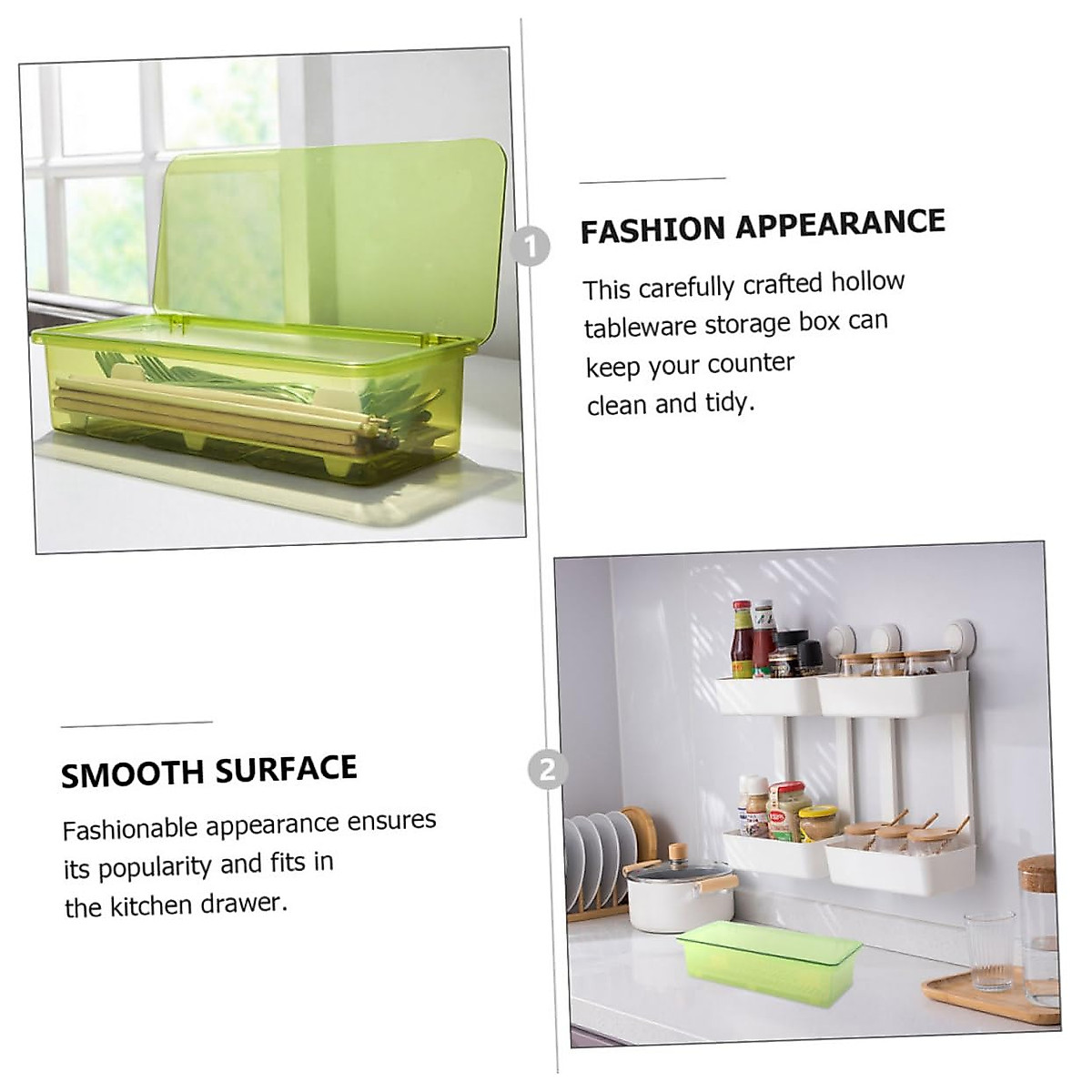 DOITOOL Flatware Tray with Lid and Drainer, Tableware Utensil and Cutlery Drawer Organizer with Lid Covered Silverware Tray to Keeps Your Cutlery Organized and Protected ( Brown )