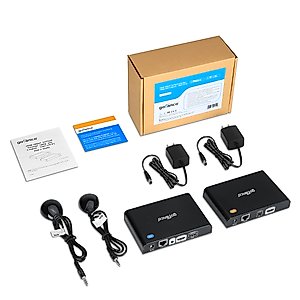 gofanco 1080p HDMI Extender Over IP Kit - 395ft/120m, 1-to-1 Over CAT5e/6, 1-to-Many Over 1G Gigabit Ethernet Switch, Network LAN, VLAN, Scalable, Loopout, IR Extension (Part# HDBitTPRO, New v2.0)