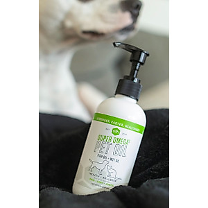 SFH Super Omega 3 + MCT Pet Oil | Fish Oil + Coconut Oil | for All Pets | Increases Energy, Supports Skin, Coat, Joint, Heart, and Immune System Health | Liquid Form Easy to Dispense (8 oz)