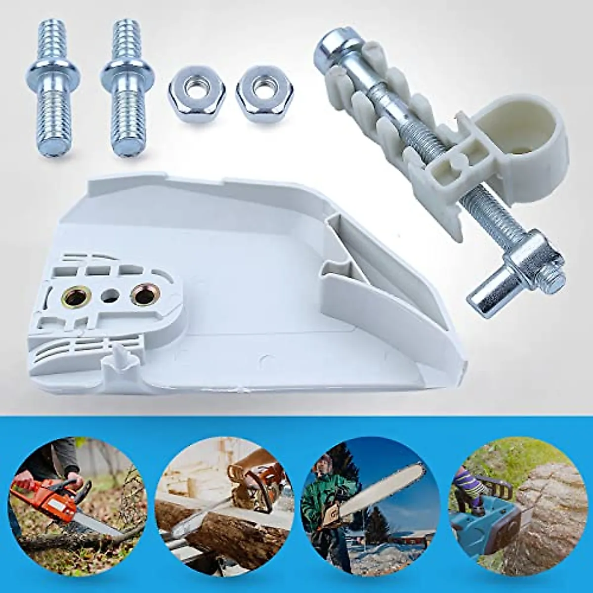 Adefol Chain Sprocket Cover with Adjuster Tensioner Stud Nut for STIHL 017 018 021 023 025 MS170 MS180 MS210 MS230 MS250 Chainsaw