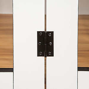 PawHut Large Dog Crate Furniture on Wheels, Dog Crate End Table Indoor with Lockable Door for Large Dogs, 42" W x 23.5" D x 32" H, White