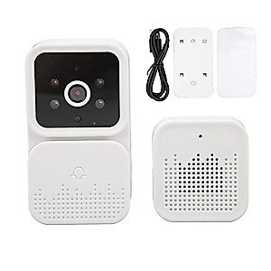Wireless Two Way Talk Video Doorbell Camera, Night, Remote Video Call, Rechargeable Battery for Smart Security, White