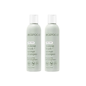 EcoTools Makeup Brush & Sponge Shampoo - Fragrance-Free Cleanser for Brushes, Sponges & Puffs, No Harsh Chemicals, Vegan & Cruelty-Free, 6 fl.oz./ 177 ml, 2 Count