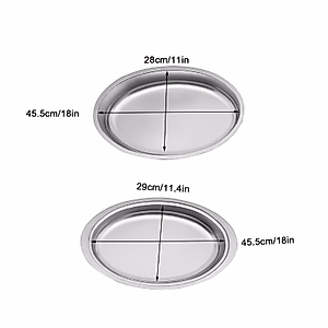Shikiy 8.45QT Chafing Dish Food Warmer Pan, Stainless Steel Oval Chafers for Catering, Buffet Servers Food Heating Trays Buffet for Dinners, Catering, (Silver)